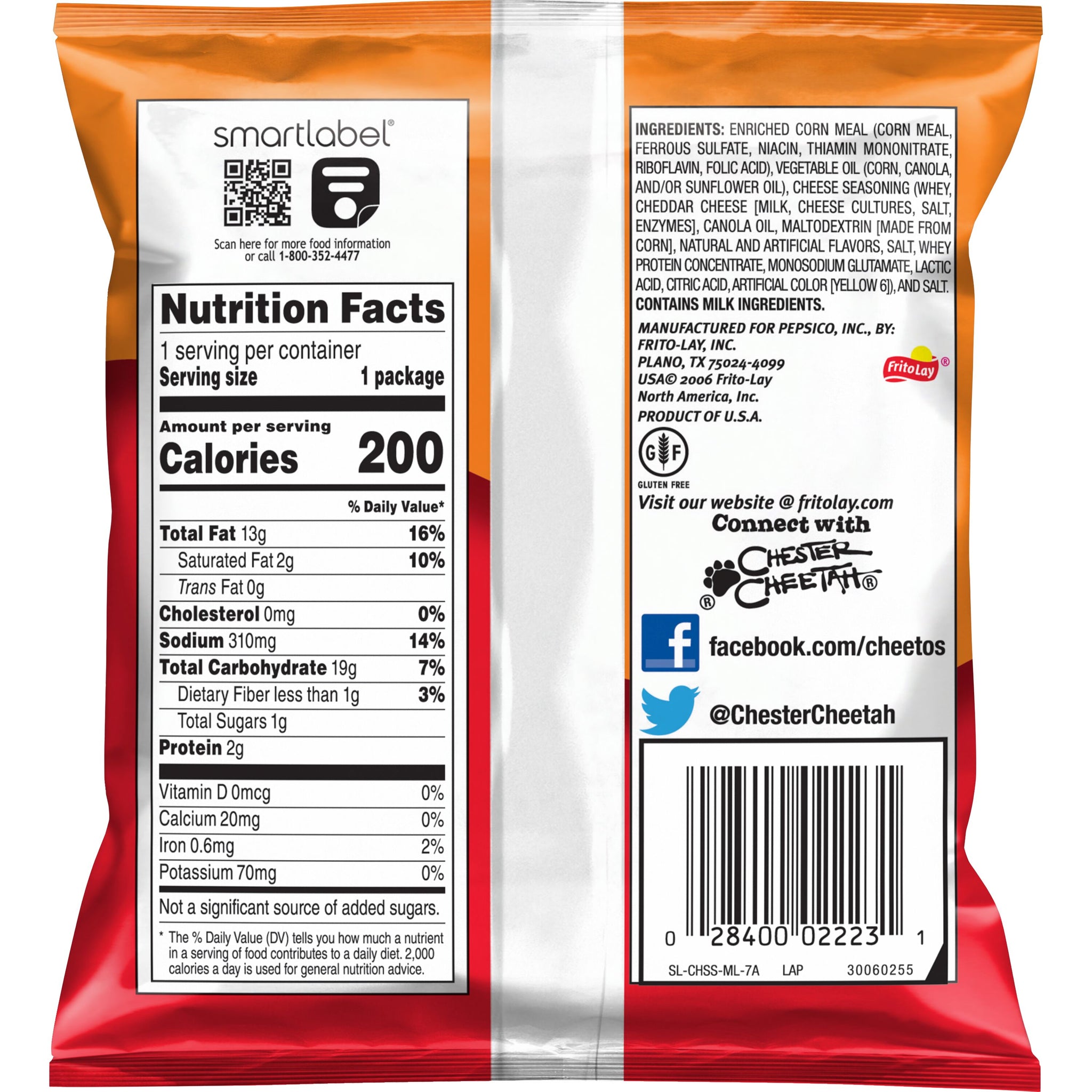 Cheetos Crunchy Cheese Flavored Snacks, Made with Real Cheese, 1.25 OZ ...