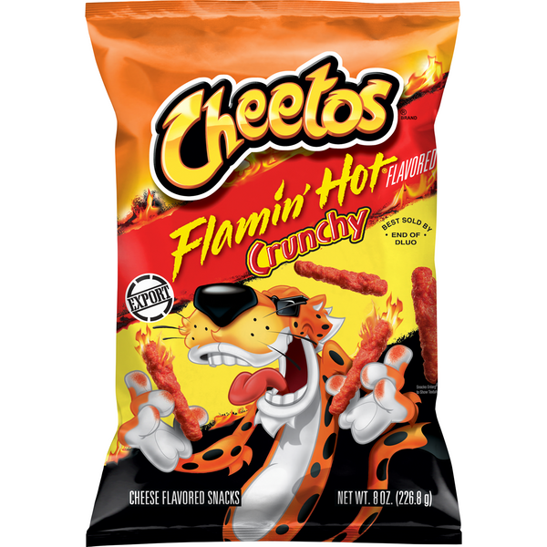 Cheetos Crunchy Flaming Hot Cheese Flavored Snack, Made with Real Chee ...