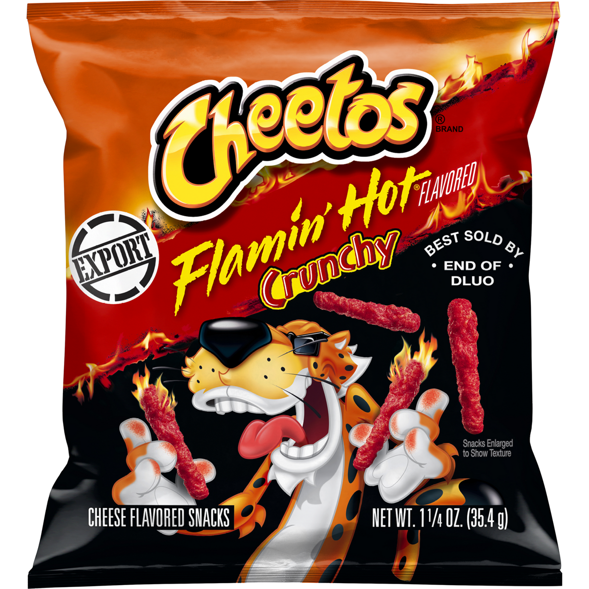 Cheetos Crunchy Flaming Hot Cheese Flavored Snack, Made with Real Chee ...