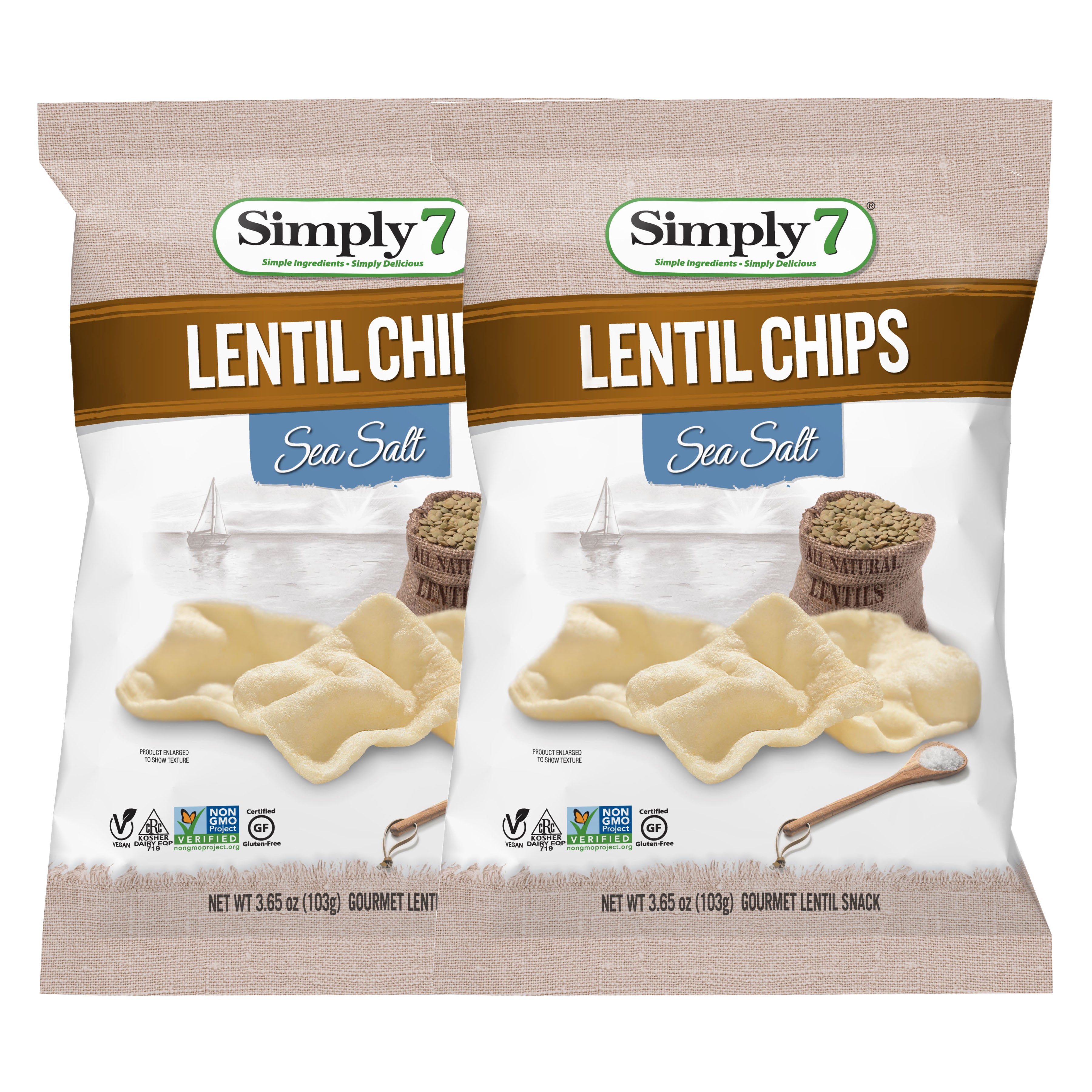 Simply7 Chips Lentil Sea Salt 103g (2 Packs) – Click Cuisine