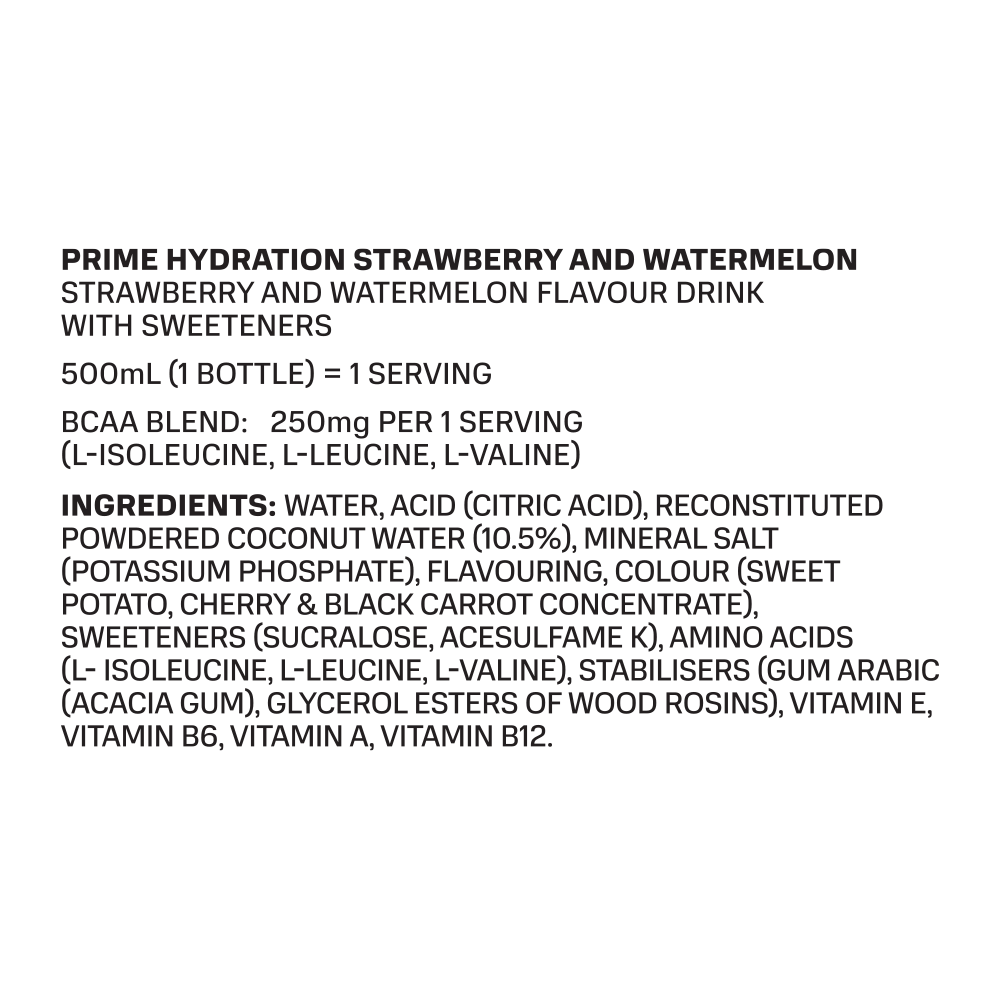 Prime Hydration Drink Strawberry & Watermelon Flavour 500ml (Pack of 1 ...
