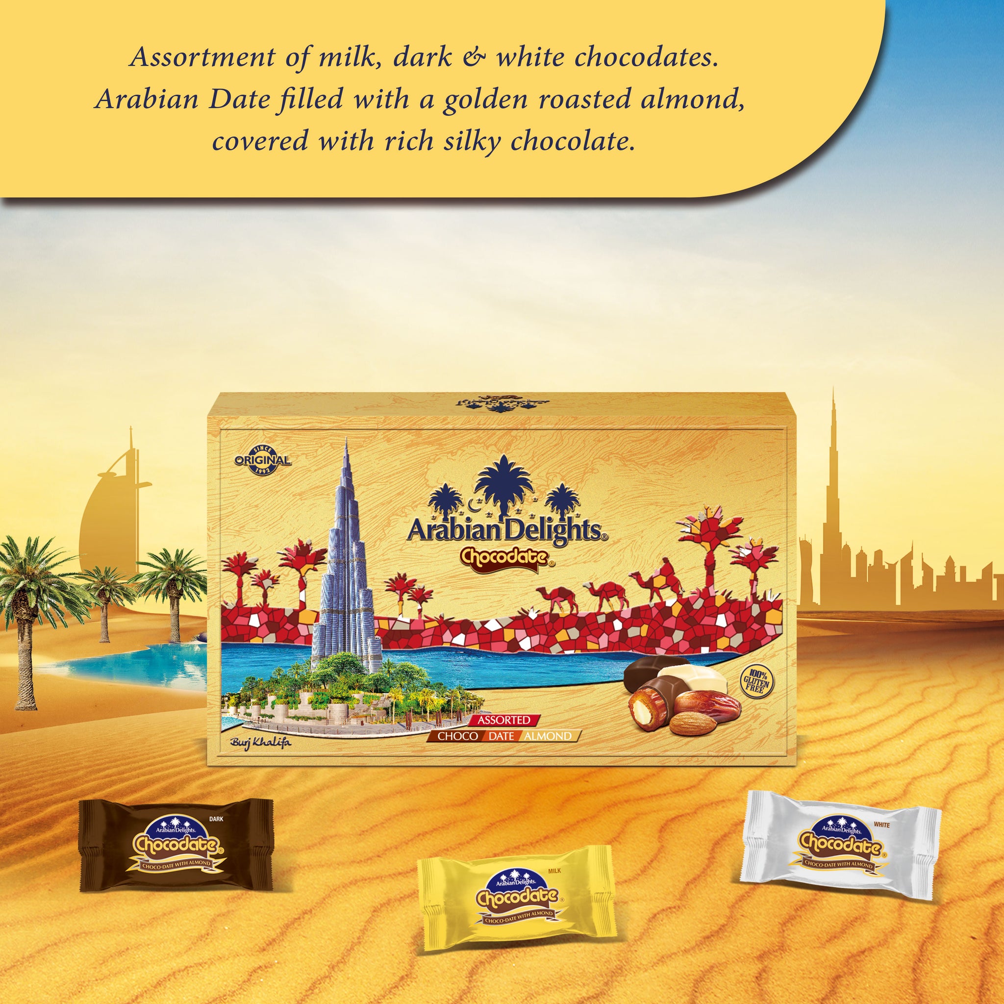 Arabian Delights Assorted Chocodate, Classic Chocolate Coated Bite-Siz ...