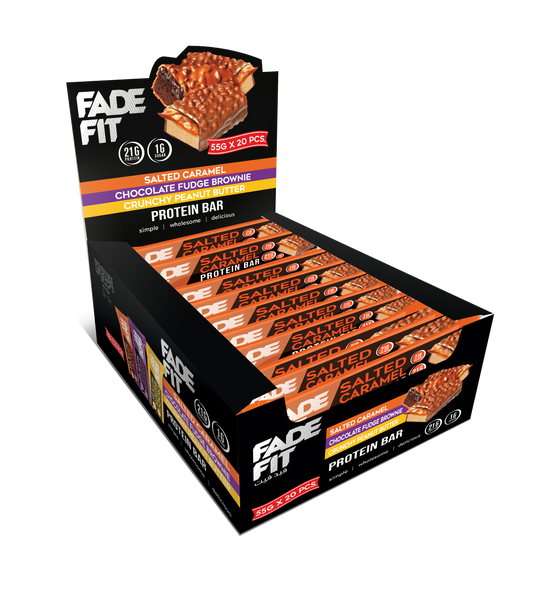 Fade Fit - Salted Caramel Protein Bar (20 X 55g) Box – Click Cuisine