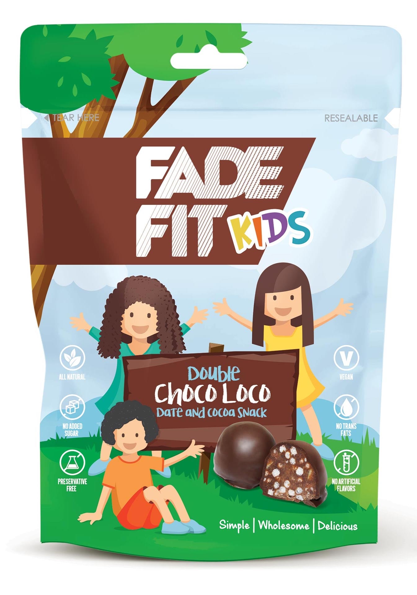 Fade Fit Kids Double Choco Loco Energy Balls 48g – Click Cuisine