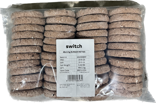 Switch 100% Plant-based Burger Patties, 5.52kg, GMO-free, Cholesterol ...