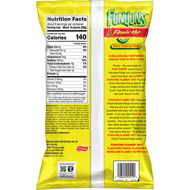 Funyuns Flaming Hot Onion Flavored Rings 5.75 OZ (163g) - Export - Click Cuisine