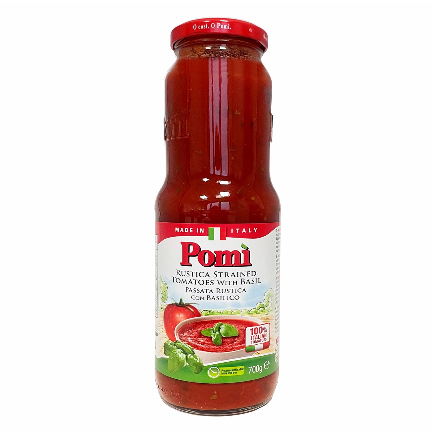 Pomi Passata Rustica Strained Tomatoes with Basil 700gm – Click Cuisine
