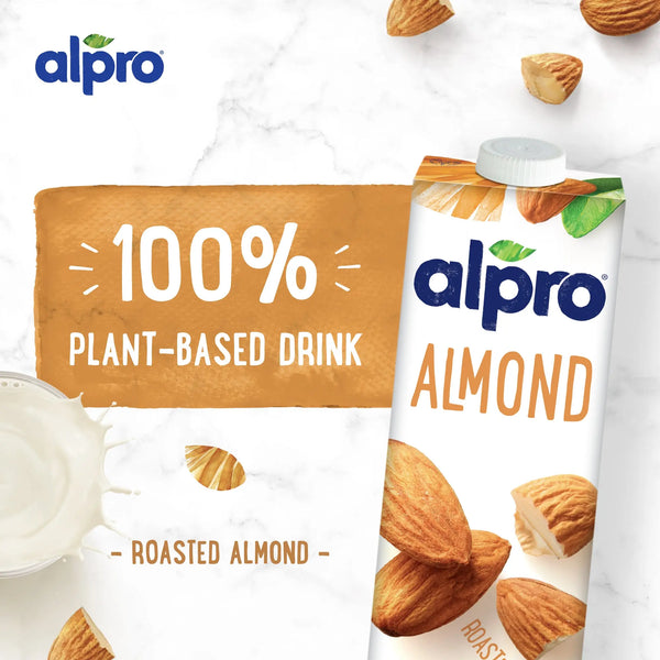 Alpro Roasted Almond Drink, Pack Of 8 x 1L, 100% Plant Based And Glute ...
