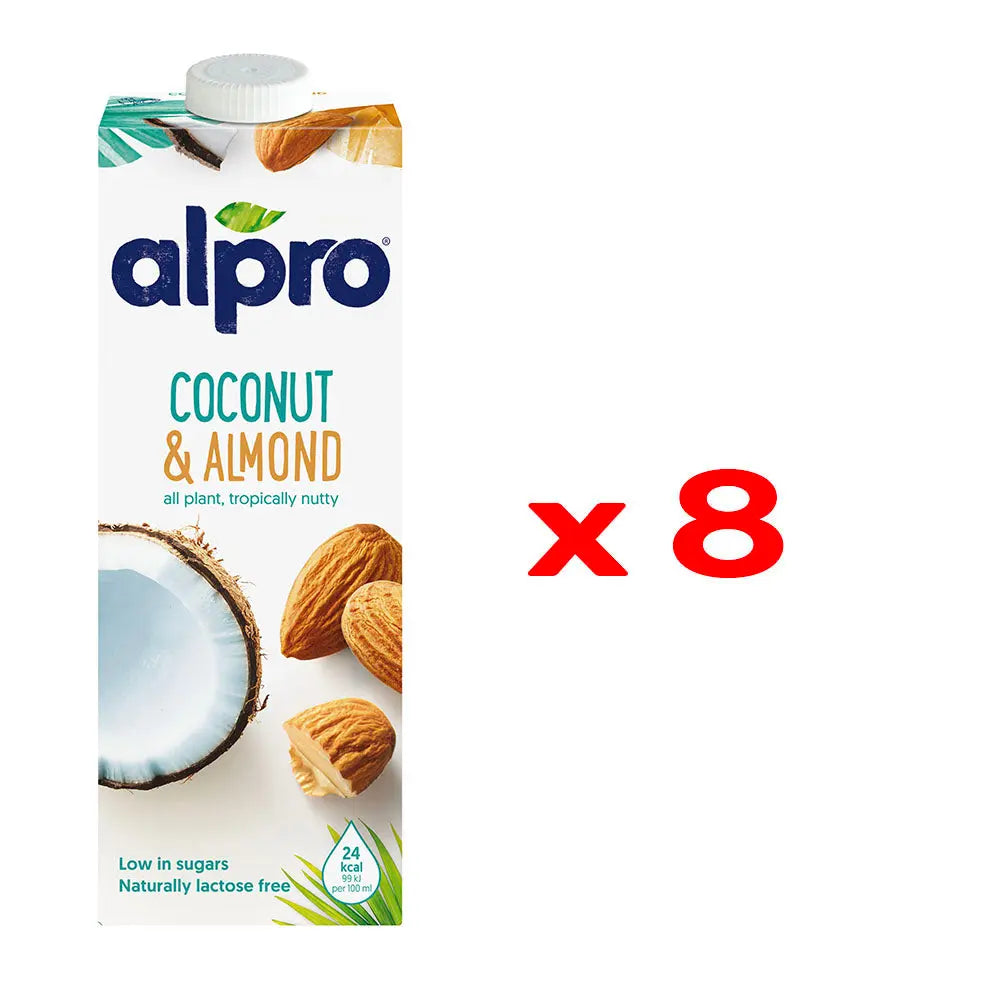 Alpro Drink Coconut-Almond (1l x 8), 100% Plant Based And Dairy Free ...