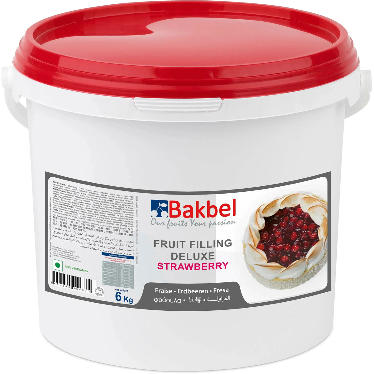 Bakbel 70% Fruit Filling Deluxe Strawberry 6Kg - Click Cuisine