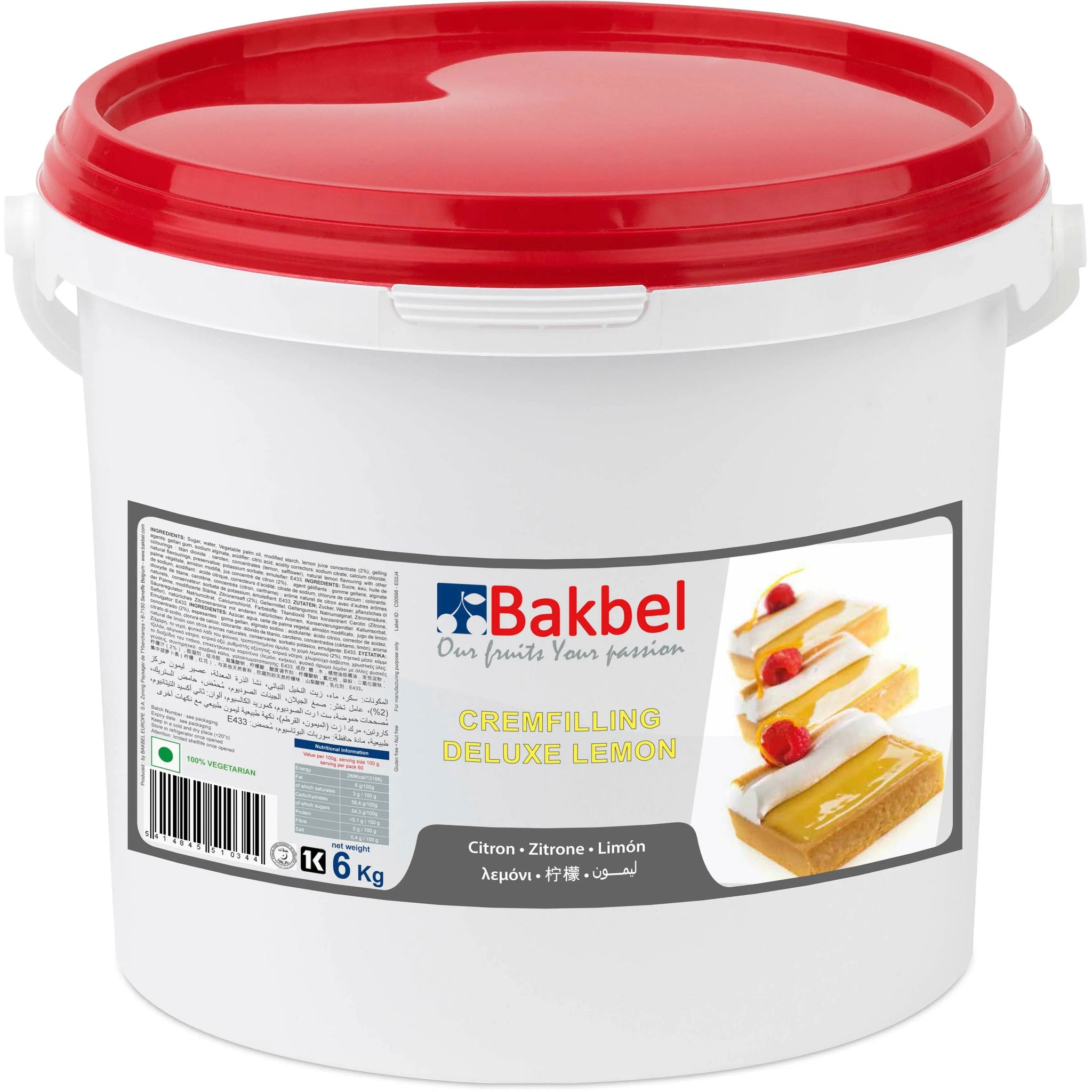 Bakbel Cremfilling Deluxe Lemon 6Kg - Click Cuisine