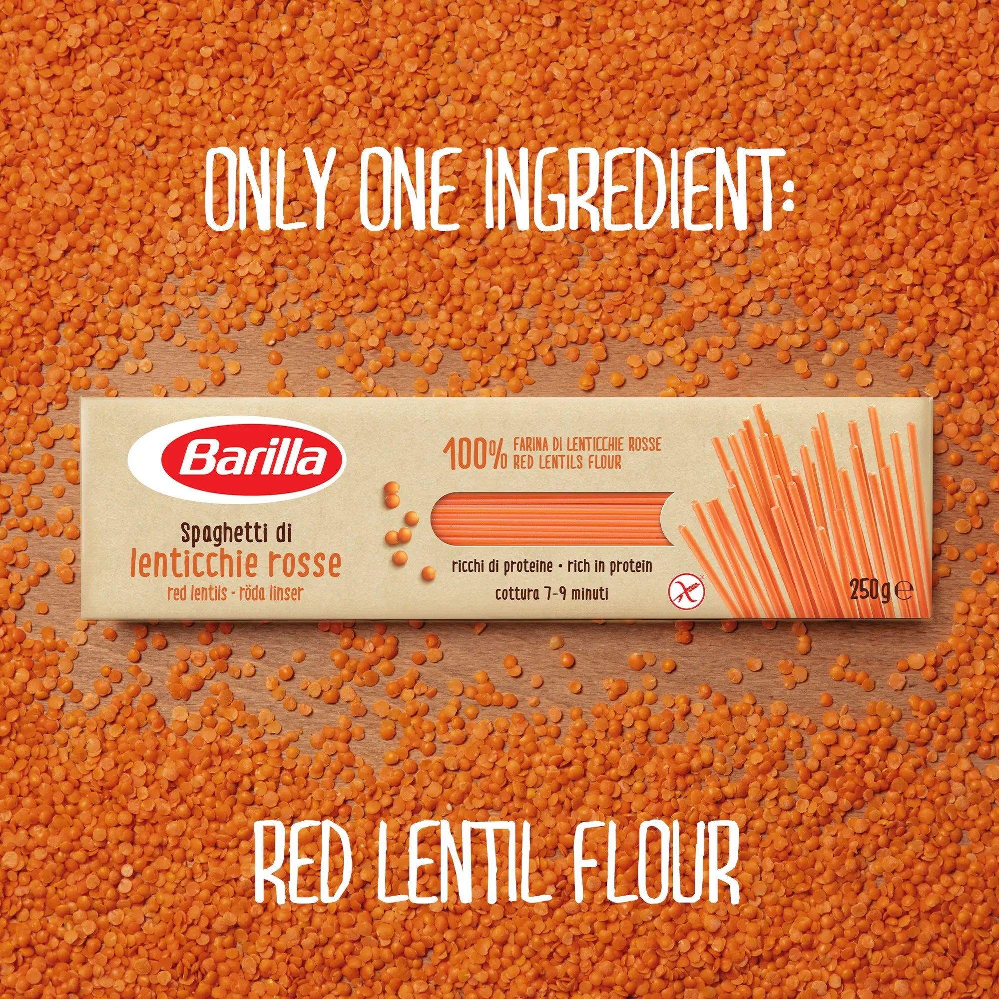 Barilla Pasta Spaghetti Red Lentil Gluten Free 250g - Click Cuisine