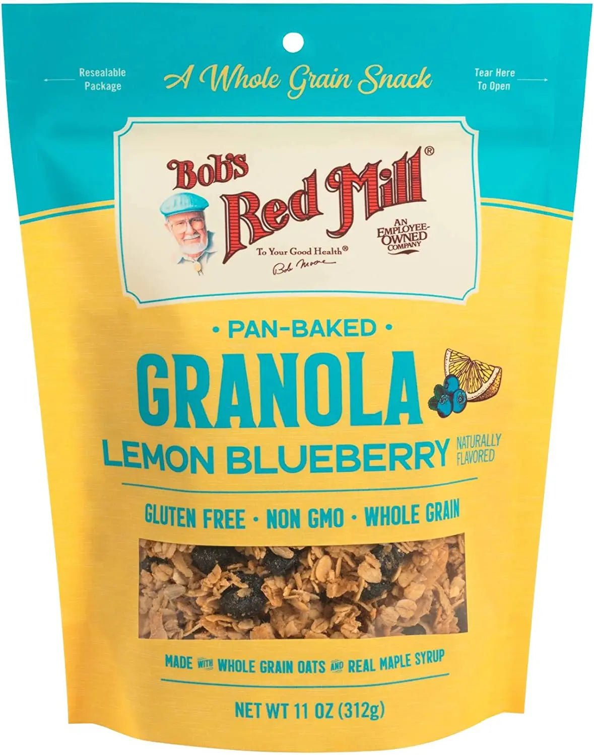 Bob's Red Mill Homestyle Granola Lemon Blueberry, Gluten Free, Whole G ...