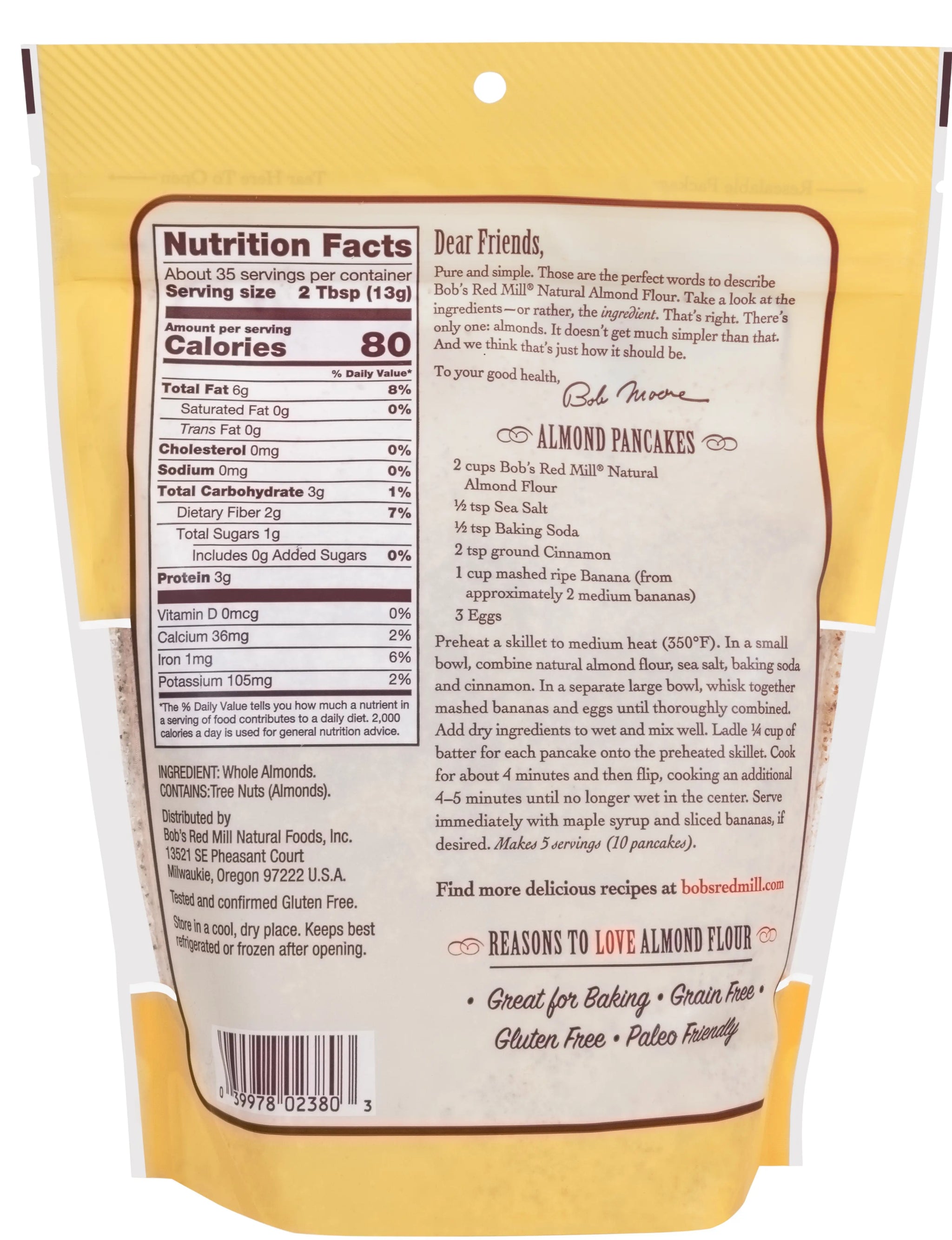 Bob's Red Mill Super Fine Natural Almond Flour 453g - Click Cuisine