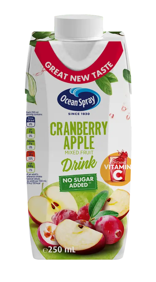 Ocean Spray Cranberry Apple Mixed Fruit Drink No Sugar Added, 250ml ,C ...